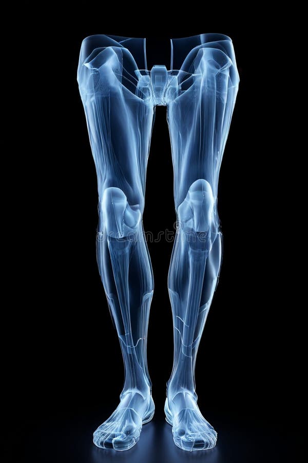 Walking Skeleton: X-ray Style 3D Illustration of Human Lower Limbs ...