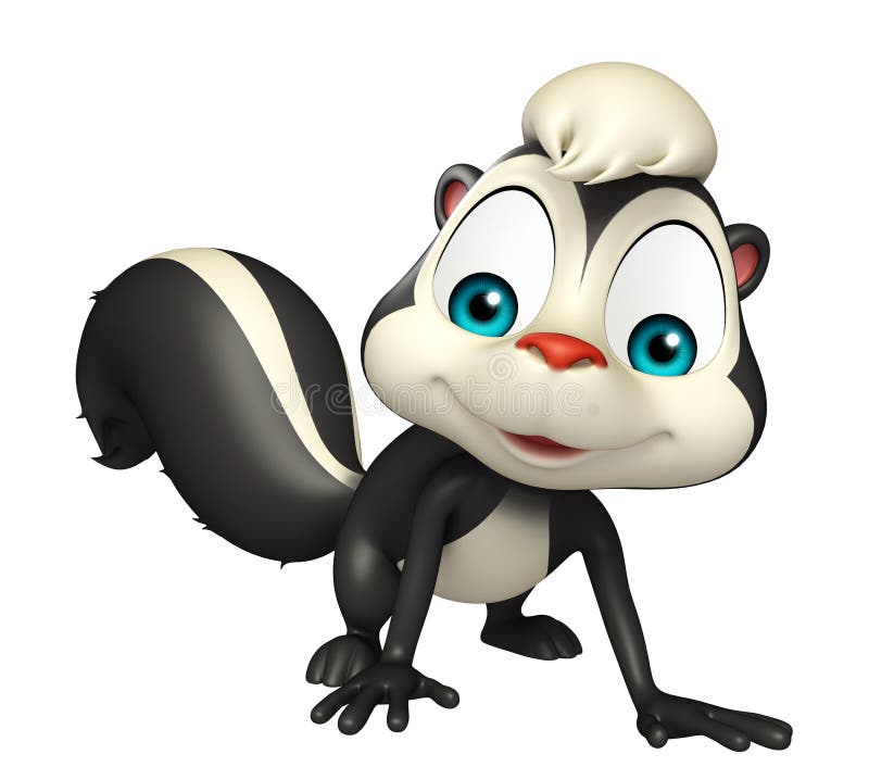 Funny Skunk Cartoon Character Stock Illustration - Illustration of ...