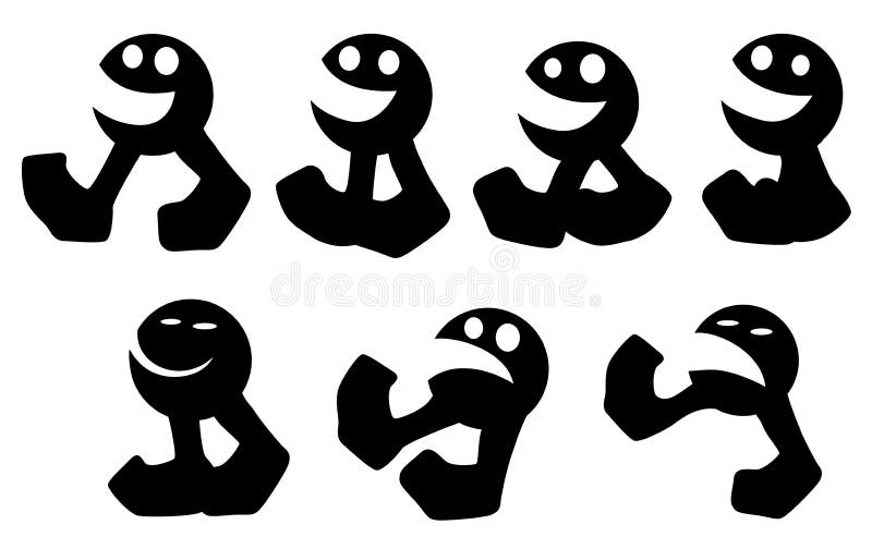 Walking Smile Symbol stock vector. Illustration of variants - 249932065