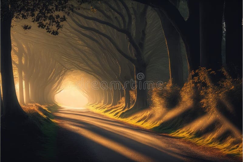 Walking Space or Trails Along the Forest with Shining Brightly Sunlight ...