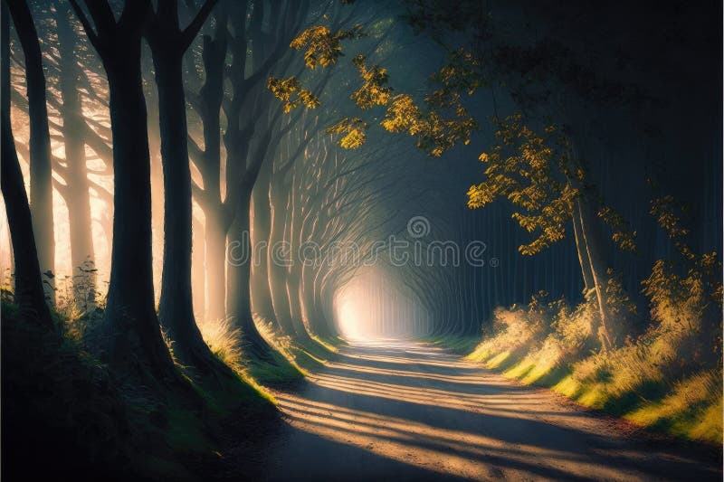 Walking Space or Trails Along the Forest with Shining Brightly Sunlight ...