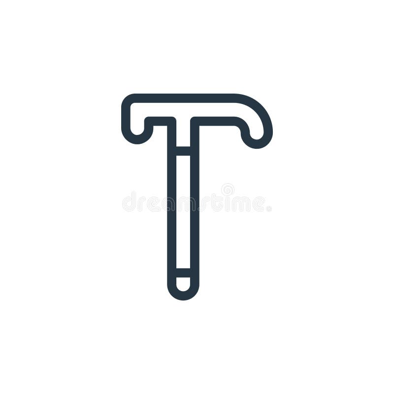 Walking Stick Icon Vector from Old Age Concept. Thin Line Illustration ...