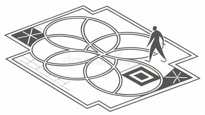 Walking on Tile, Perspective Floor Pattern and Urban Scene. Vector ...