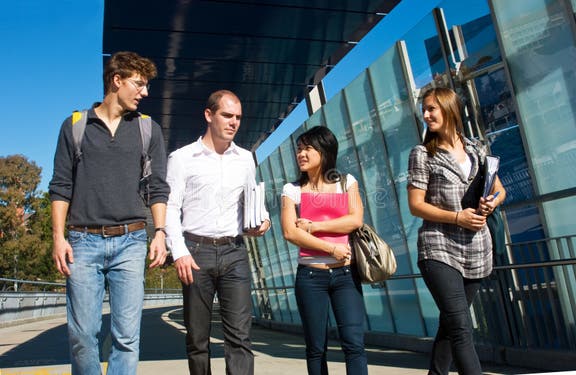 Walking to class stock image. Image of students, education - 13242723