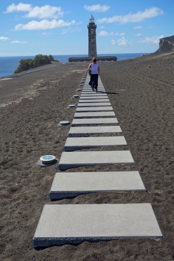 Walking to lighthouse stock image. Image of island, path - 47870963