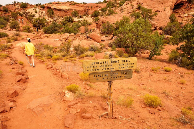 Walking To the Upheaval Dome, Utah Stock Photo - Image of explorer ...
