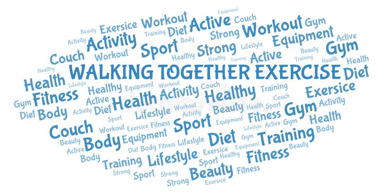 Walking Together Exercise Word Cloud Stock Illustration - Illustration ...