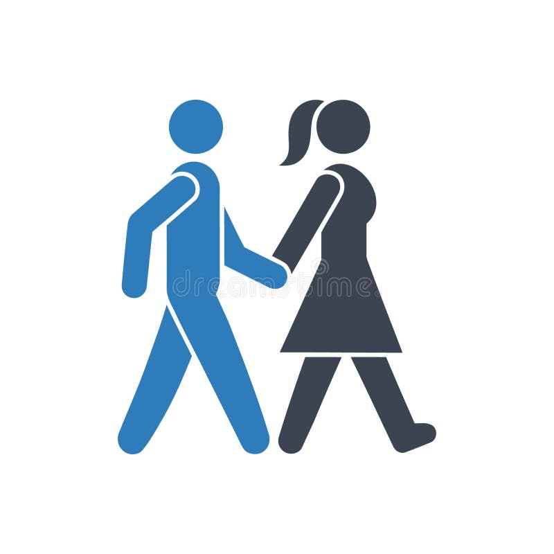 Walking Together Icon stock vector. Illustration of couple - 348613204