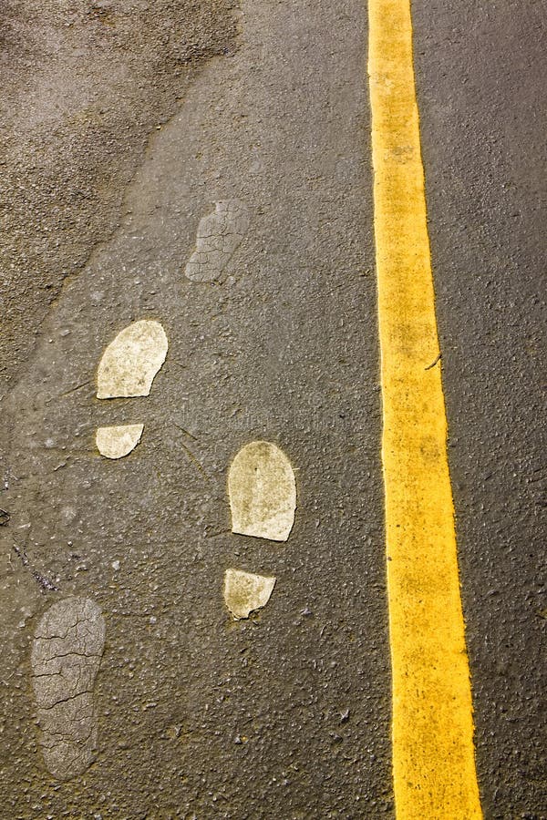 Walking Track with Yellow Line Stock Image - Image of display, lane ...