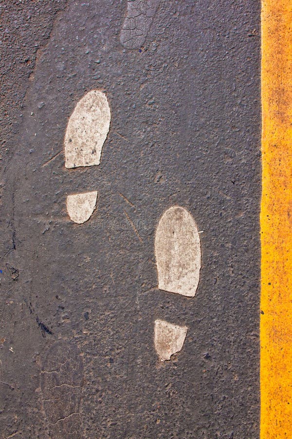 Walking Track with Yellow Line Stock Image - Image of mark, ground ...