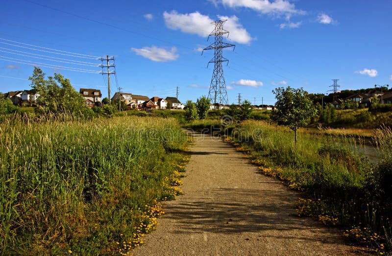 Walking Trail in the Neighborhood Stock Image - Image of grass, natural ...