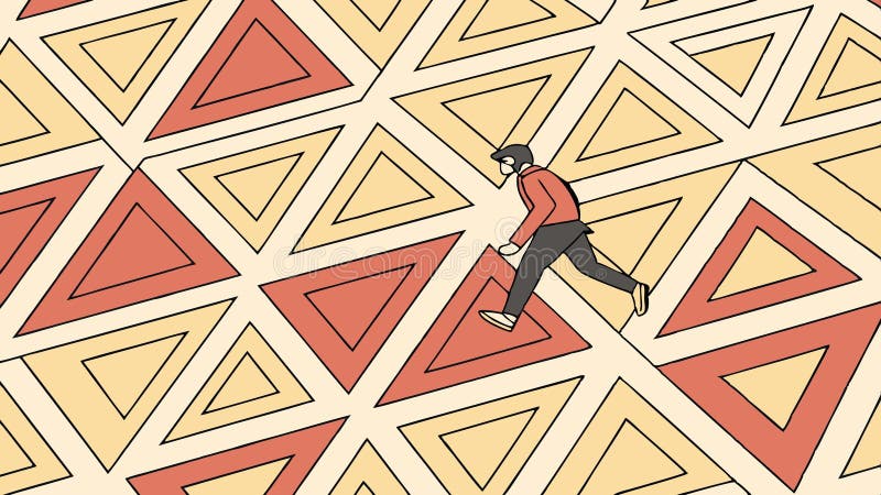 Walking on Triangles Pattern, Abstract Geometric Design Vector Design ...
