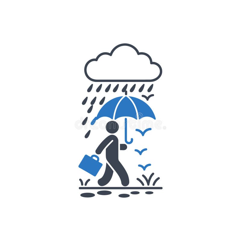 Umbrella in the Rain on a Rainy Day. Ai Generative Stock Illustration ...
