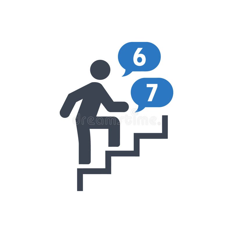 Walking Up Stairs Icon stock vector. Illustration of progression ...