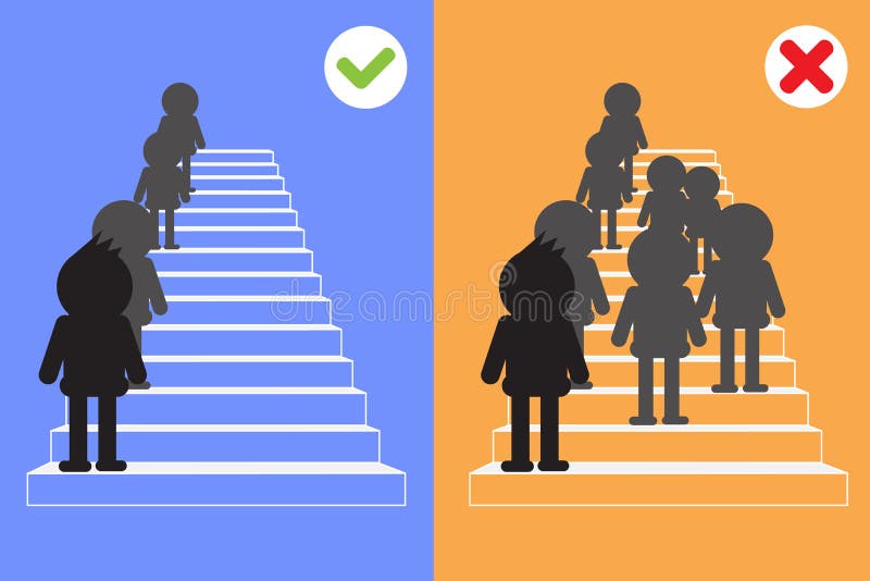 Walking up the stairs . stock vector. Illustration of space - 64402713