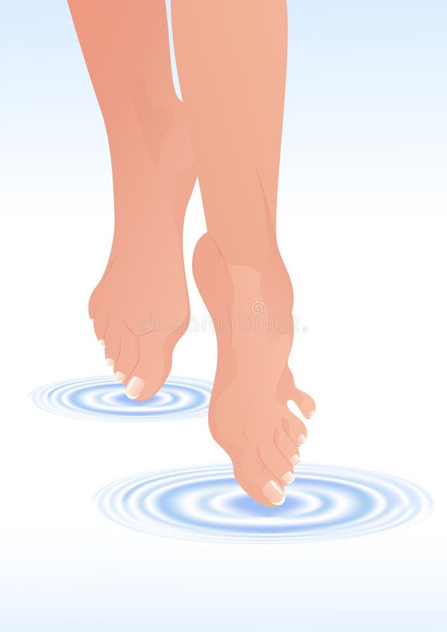 Walking on water stock vector. Illustration of liquid - 13643772