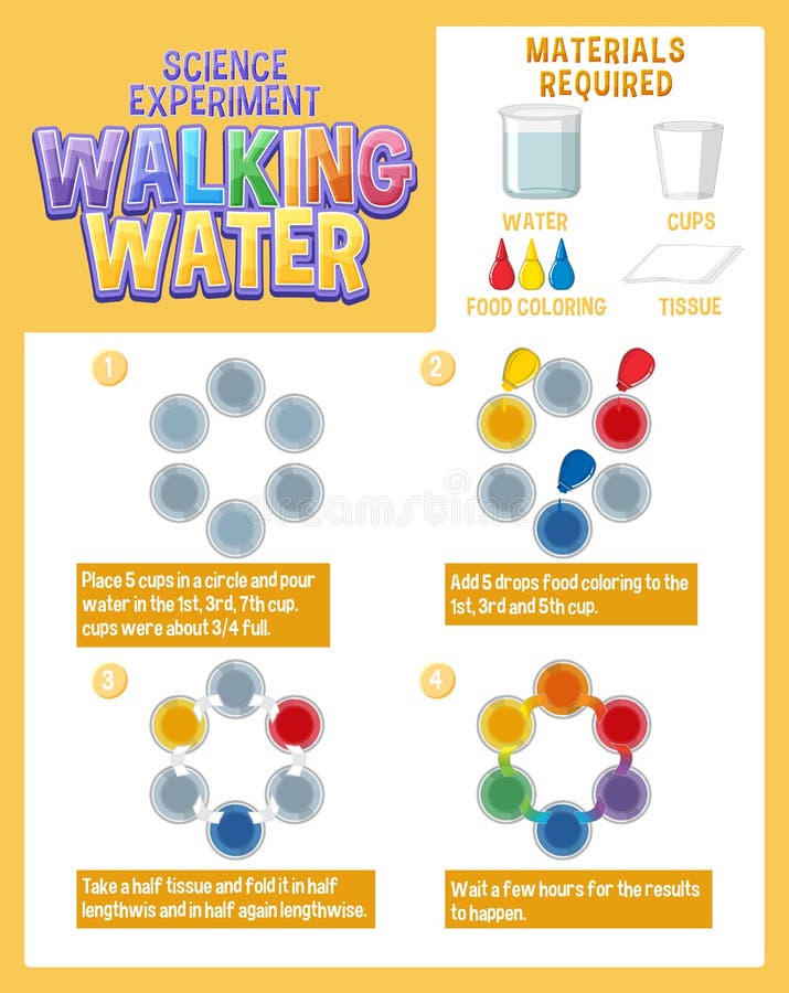 Walking Water Science Experiment Stock Vector - Illustration of colour ...