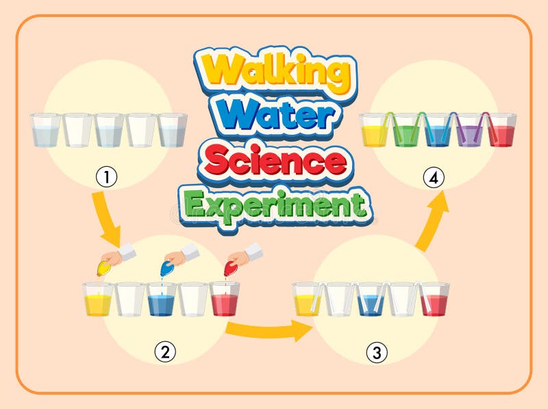 Walking Water Science Experiment Stock Vector - Illustration of color ...