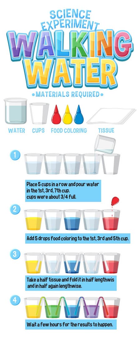 Walking Water Science Experiment Stock Vector - Illustration of eps10 ...