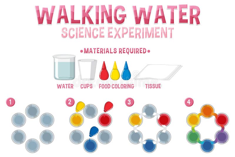 Walking Water Science Experiment Stock Vector - Illustration of cartoon ...