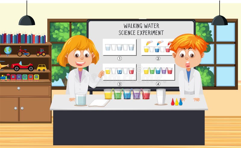 Walking Water Science Experiment Stock Vector - Illustration of nature ...