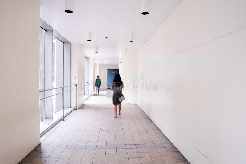Walking in a White Alleyway Editorial Photo - Image of indoors, minimal ...