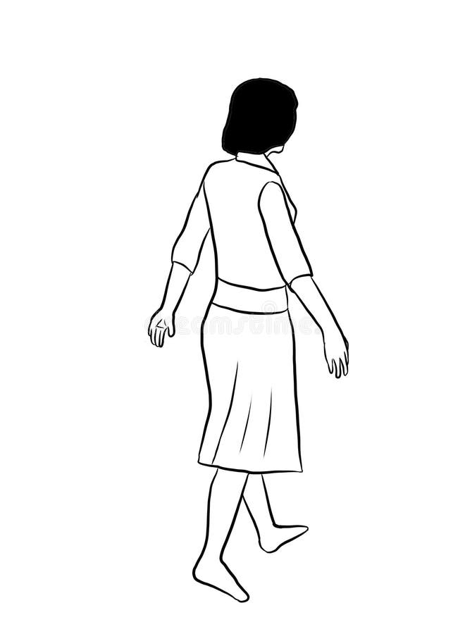 A Walking Woman Illustration Stock Illustration - Illustration of ...