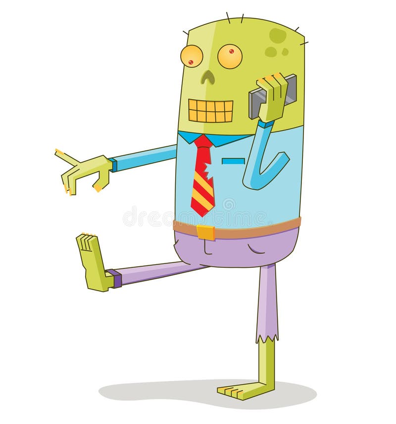 Walking Zombie Use Smart Phone Stock Vector - Illustration of dangerous ...
