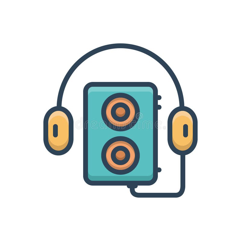 Color Illustration Icon for Walkman, Music and Sound Stock Illustration ...