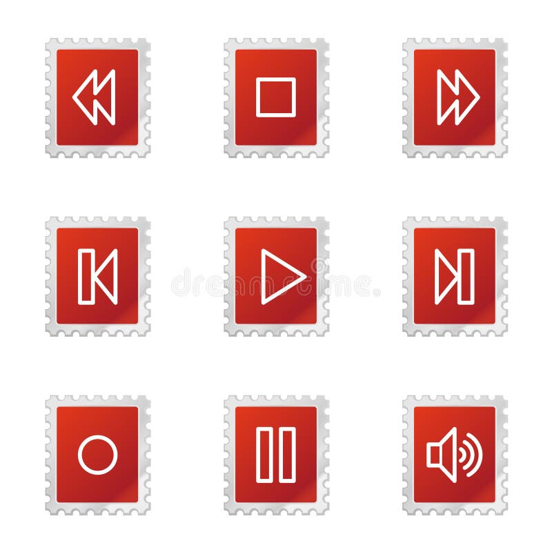 Walkman Web Icons, Glossy Buttons Series Stock Vector - Illustration of ...