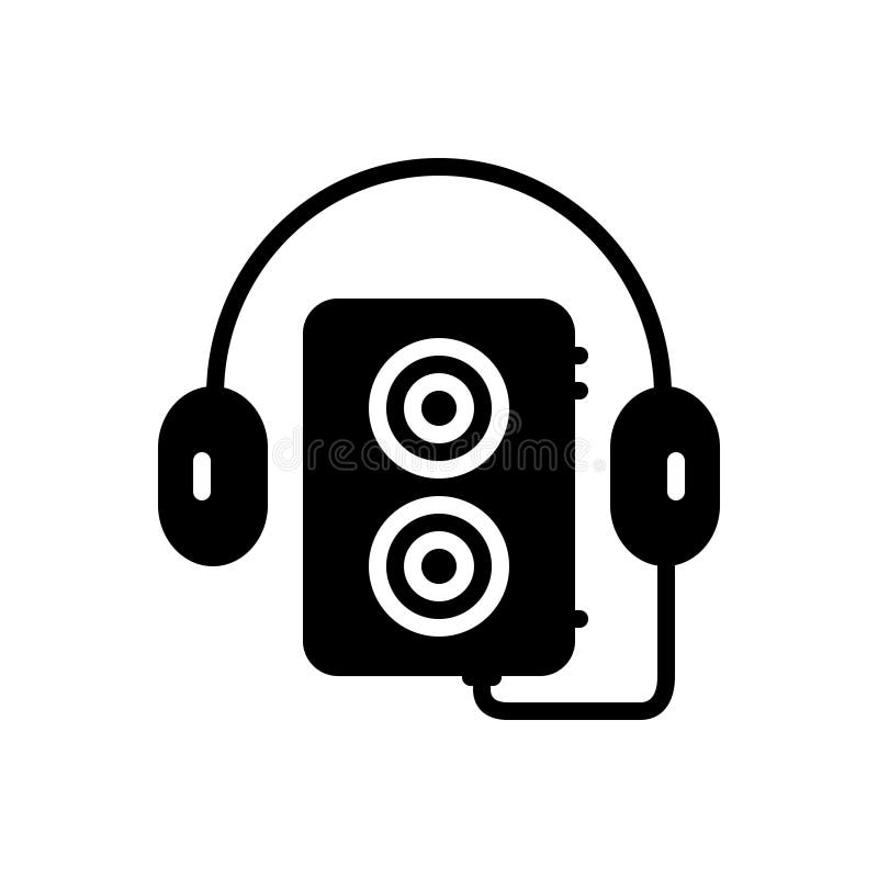 Black Solid Icon for Walkman, Music and Sound Stock Vector ...