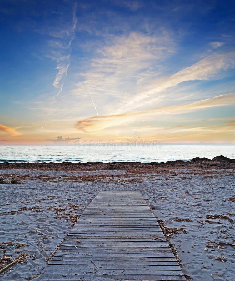 Walkpath at dusk stock image. Image of nature, open, boardwalk - 37438463