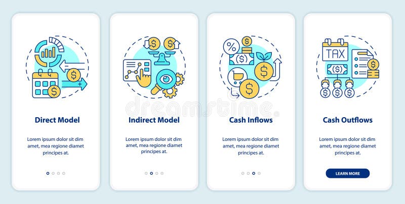 Walkthrough Cash Flow Forecasting with Multicolor Icons Stock Vector ...