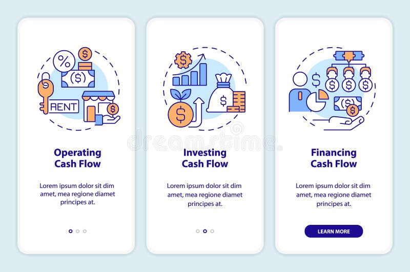 Walkthrough Cash Flow Structure with Colorful Icons Stock Vector ...
