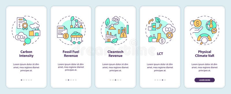 Walkthrough Climate Metrics with Colorful Icons Stock Vector ...