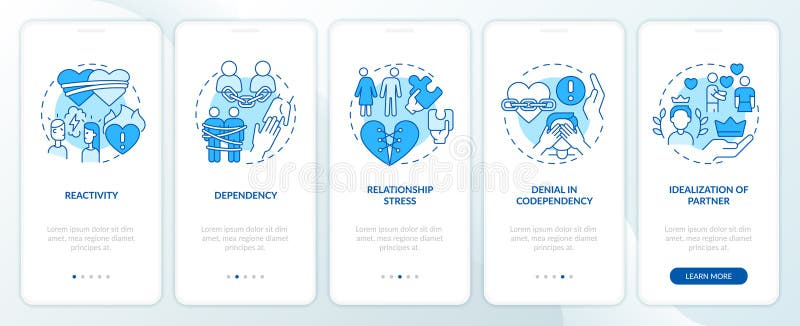 Walkthrough Codependent Relationship with Blue Icons Concept Stock ...
