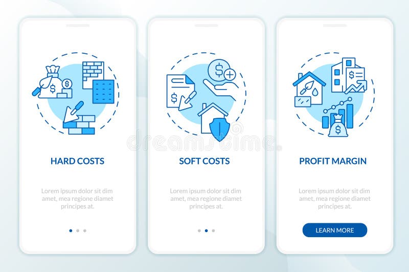 Walkthrough Construction Cost with Blue Icons Concept Stock Vector ...