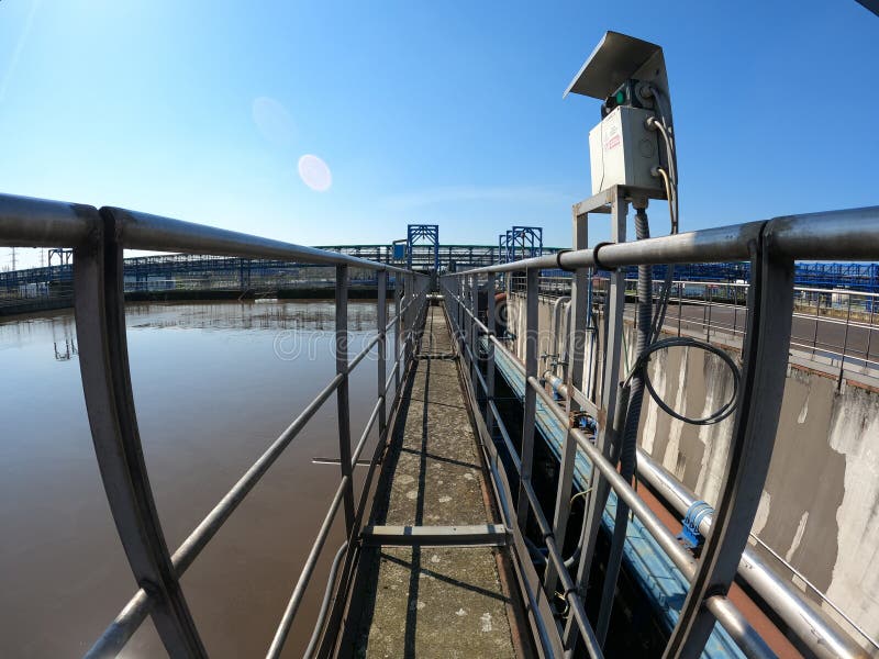 Walkway among the Activated Sludge Tank 4 Stock Photo - Image of ...