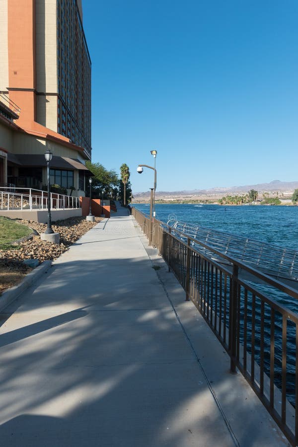Walkway Along the Colorado River, Laughlin, Nevada Stock Image - Image ...