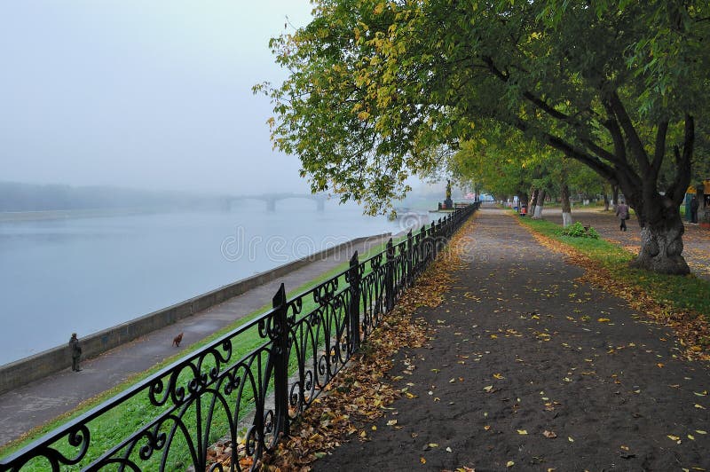 Walkway along the river stock image. Image of trees, outside - 12823895
