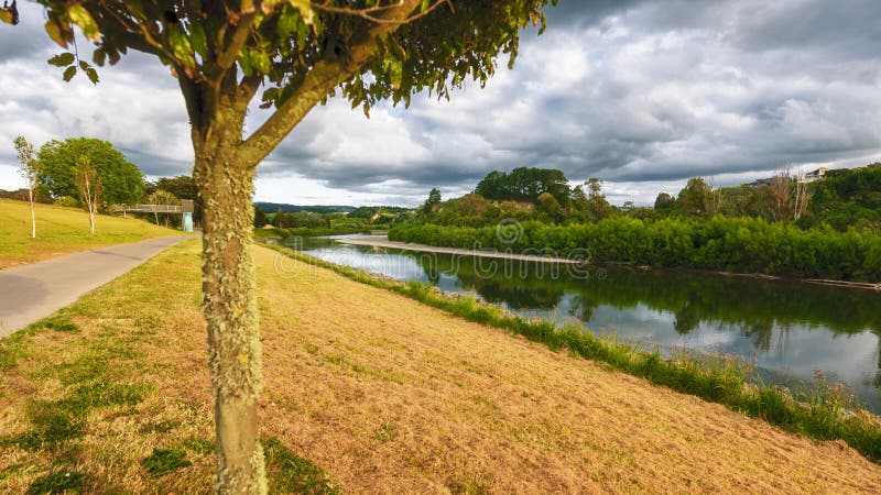 Walkway Alongside the River Manawatu in Palmerston North Stock Image ...