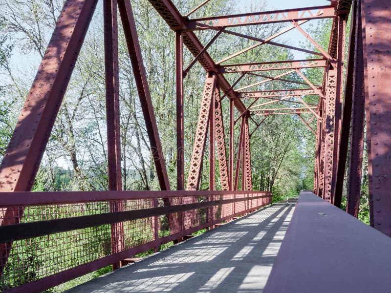 A Walkway Bridge and Patterned Shadows 1 Stock Photo - Image of beams ...