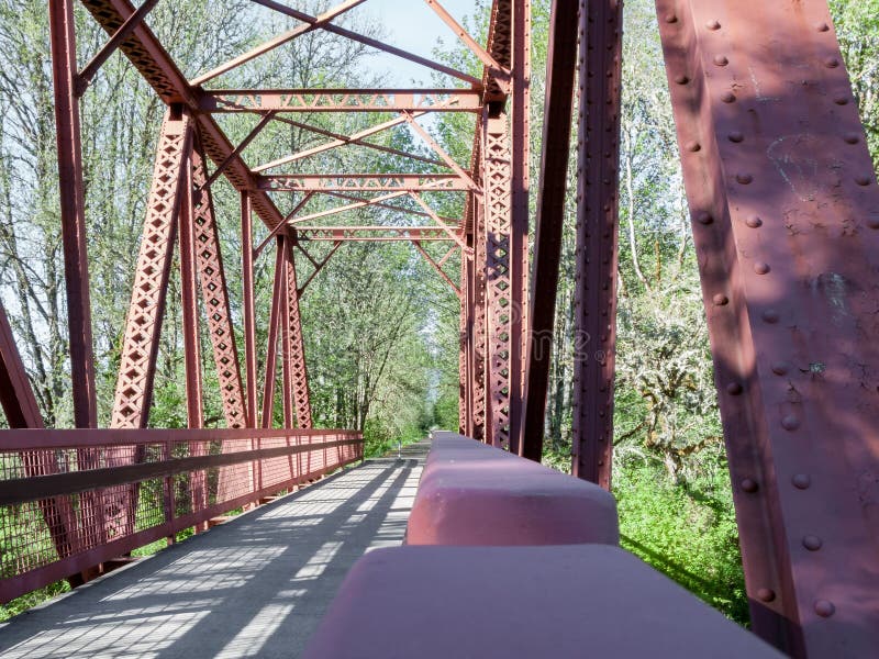 A Walkway Bridge and Patterned Shadows 2 Stock Image - Image of pathway ...