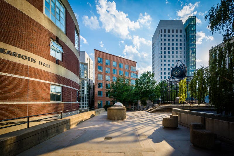 Walkway and Buildings at Northeastern University, in Boston, Mas ...