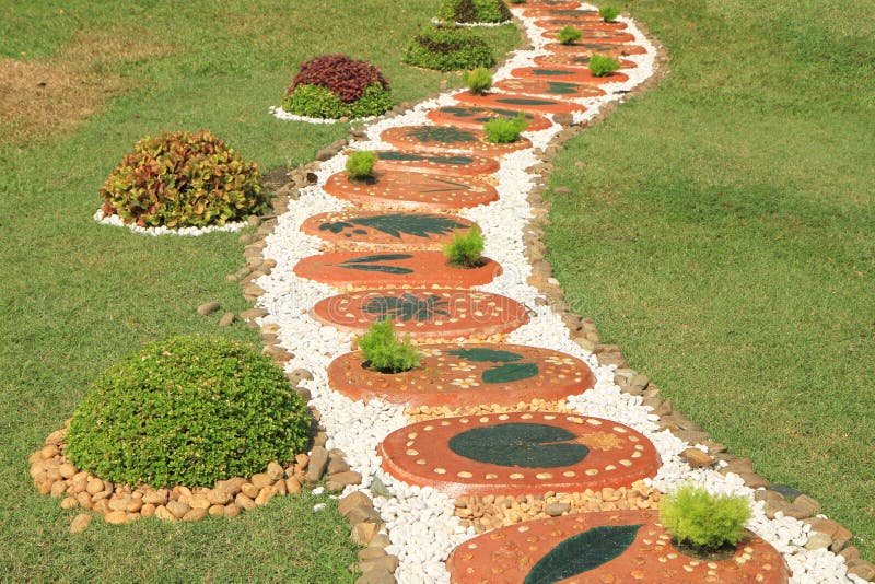 Walkway Decorated with Tiles Stock Photo - Image of floor, pathway ...