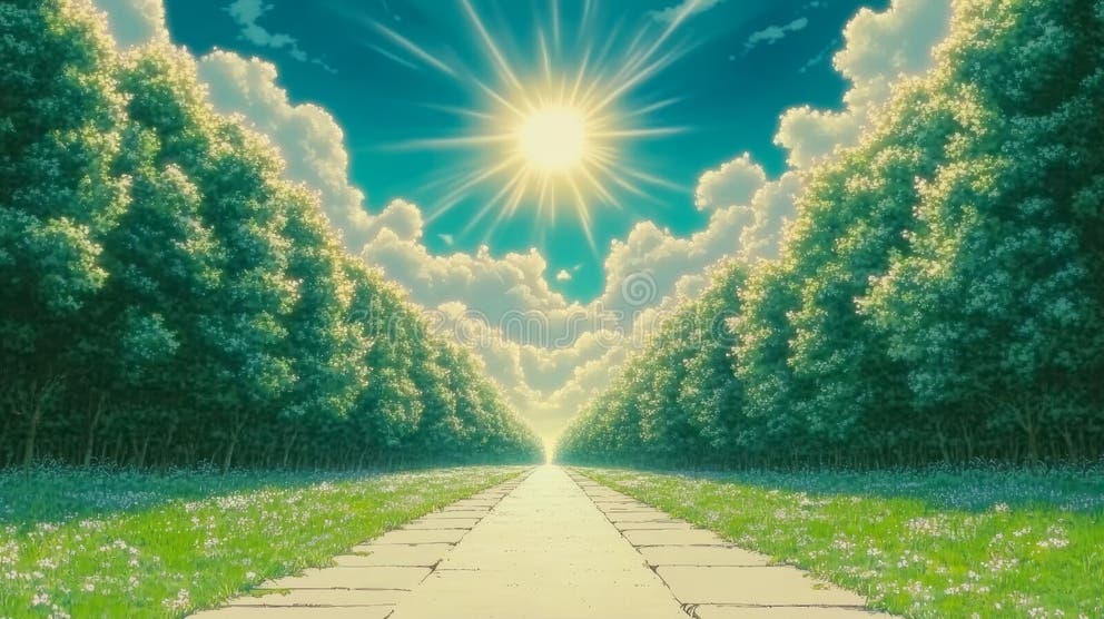 A Walkway through a Forest of Deciduous Trees, Immersed in Greenery and ...