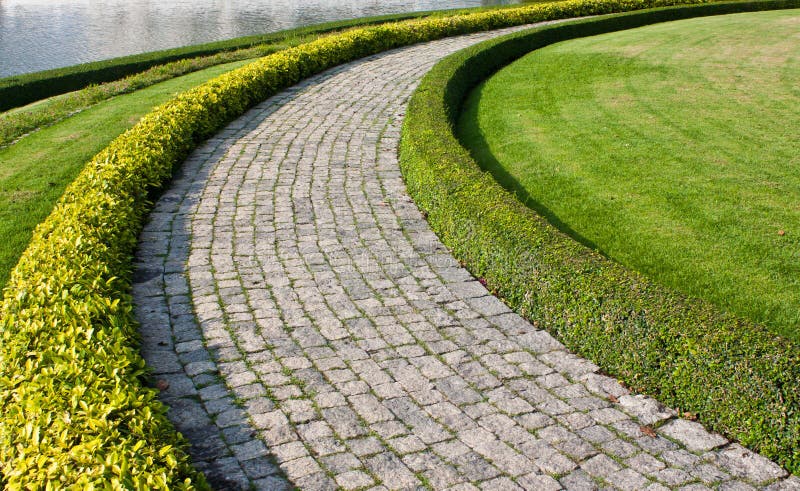 Walkway in garden stock image. Image of outdoor, green - 147279487