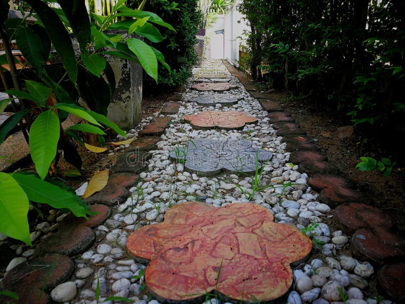 Walkway stock image. Image of shade, style, stone, walkway - 115575761