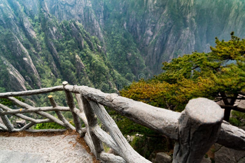 The Walkway of Huangshan Mountain, Anhui, China Stock Image - Image of ...