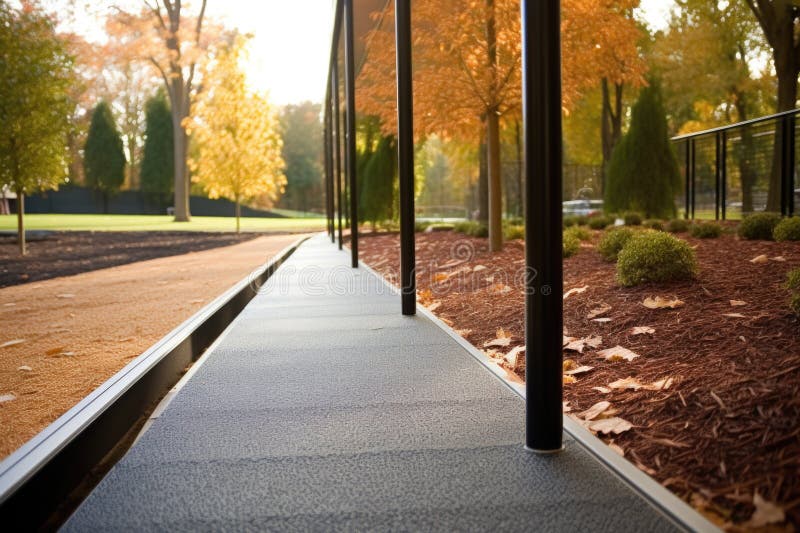 Walkway Inside a Public Park with Tactile Ground Surface Indicators ...